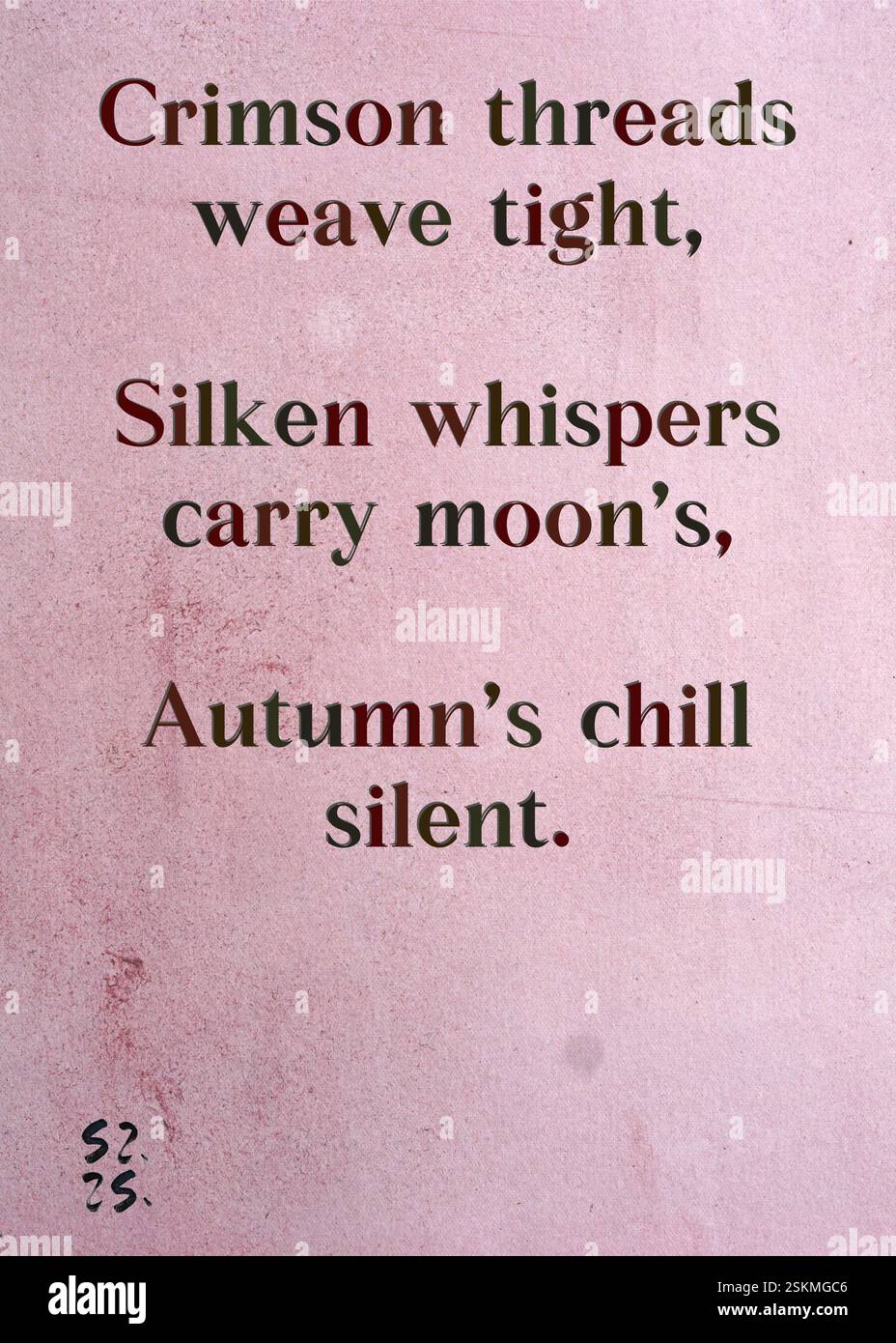 Crimson threads weave tight, Silken whispers carry moon's, Autumn's ...