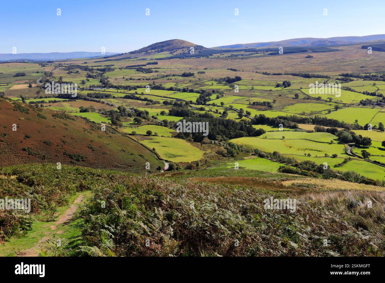 Landscape view over the Threlkeld valley, Keswick, Lake District ...