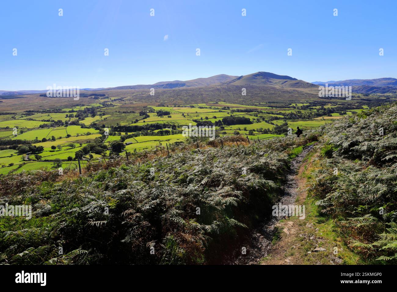 Landscape view over the Threlkeld valley, Keswick, Lake District ...