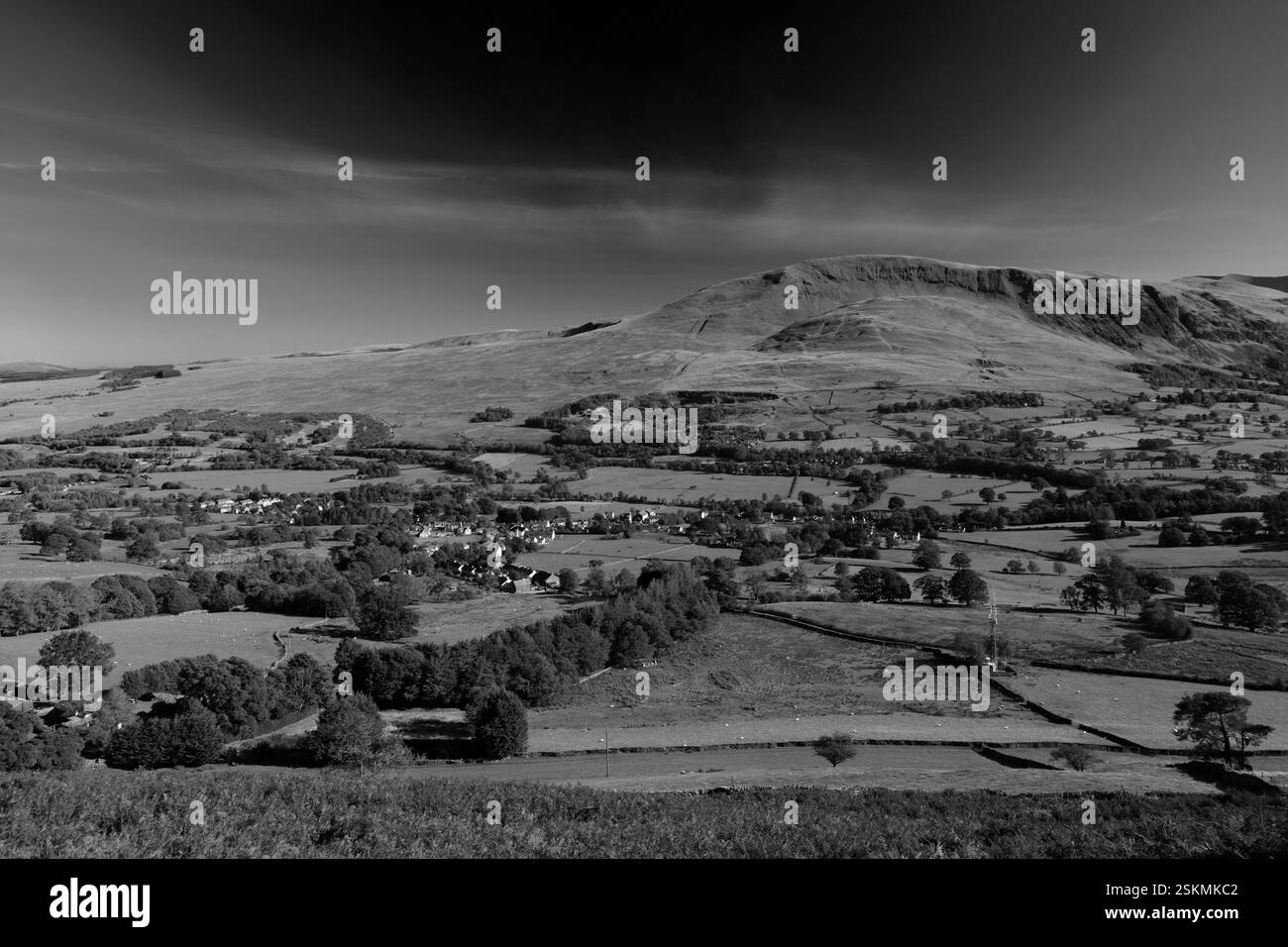 Landscape view over the Threlkeld valley from Blencathra fell, Keswick ...