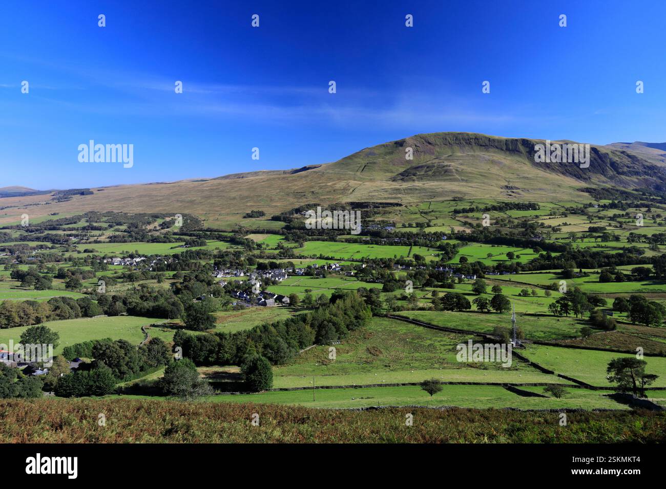Landscape view over the Threlkeld valley from Blencathra fell, Keswick ...