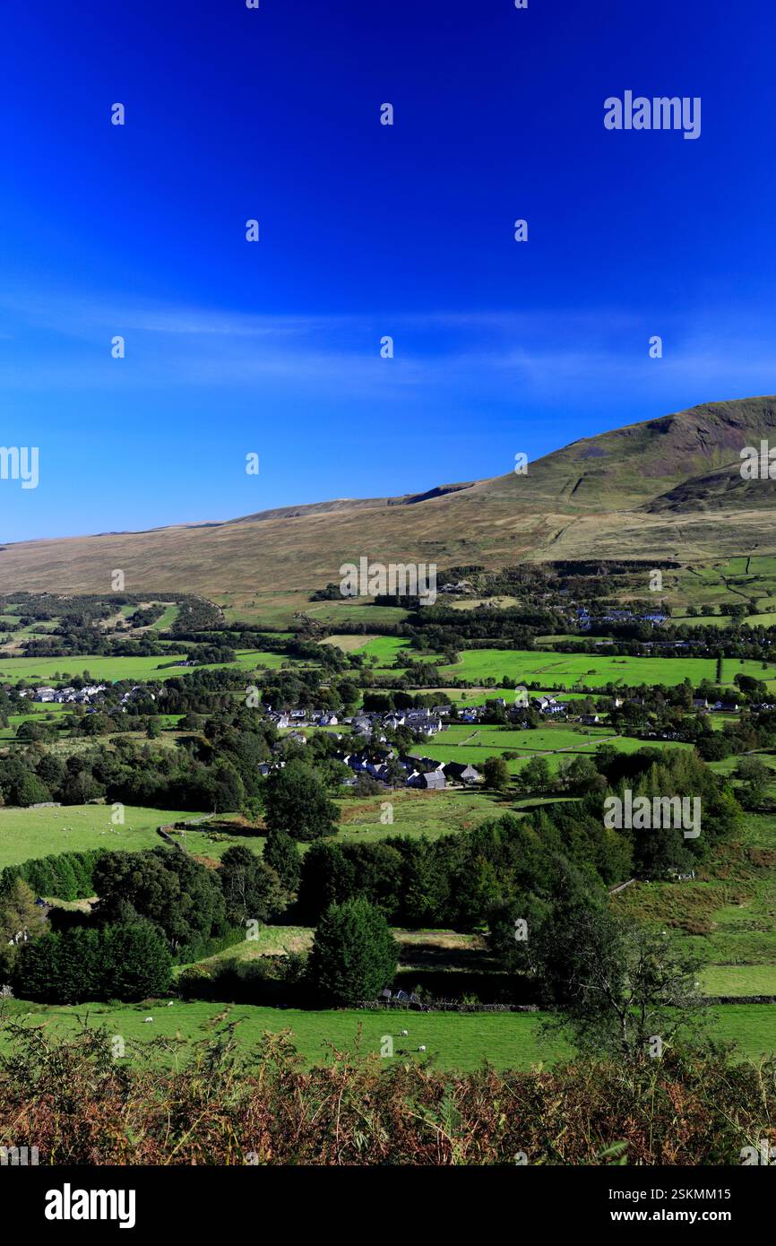 Landscape view over the Threlkeld valley from Blencathra fell, Keswick ...