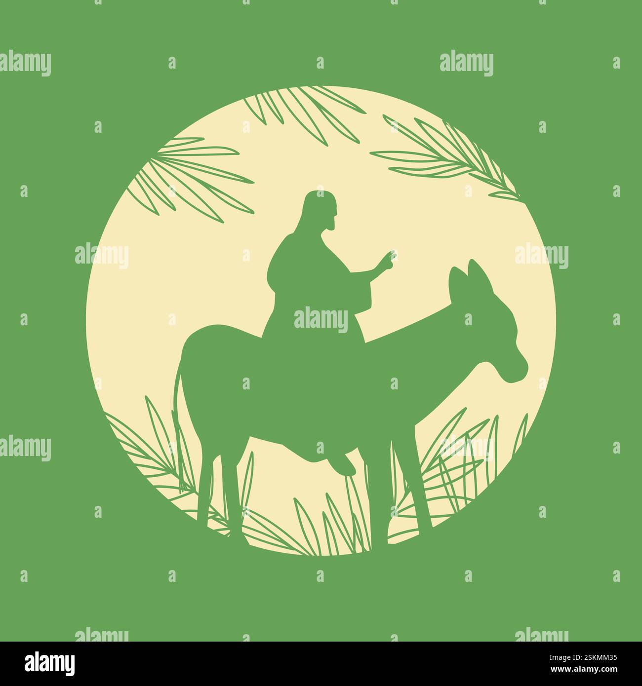Jesus Christ sitting on a donkey. Palm Sunday Stock Vector Image & Art ...