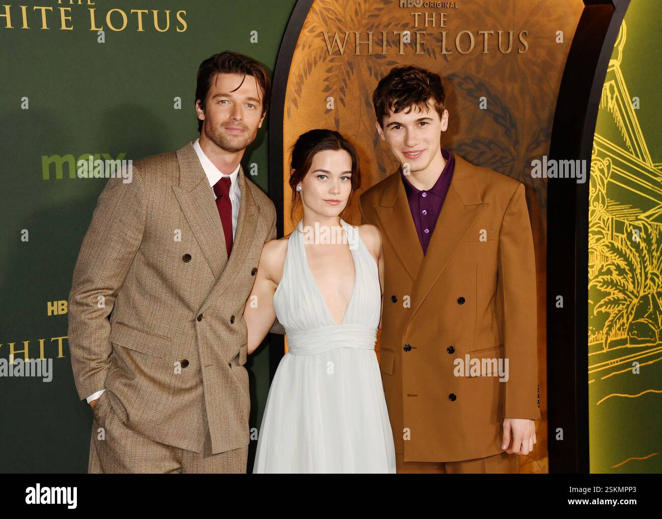 LOS ANGELES, CALIFORNIA - FEBRUARY 10: (L-R) Patrick Schwarzenegger ...