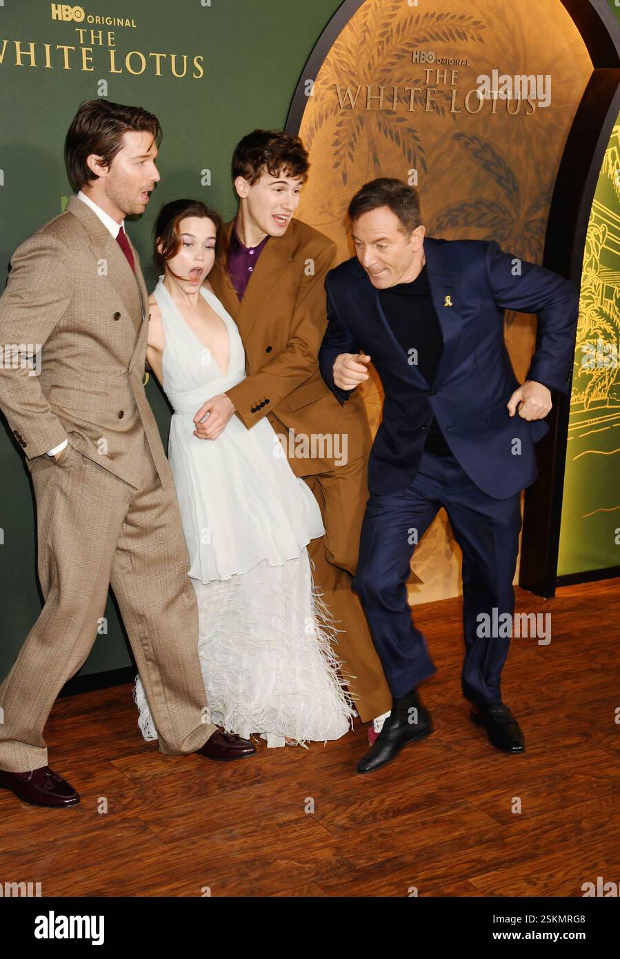 LOS ANGELES, CALIFORNIA - FEBRUARY 10: (L-R) Patrick Schwarzenegger ...