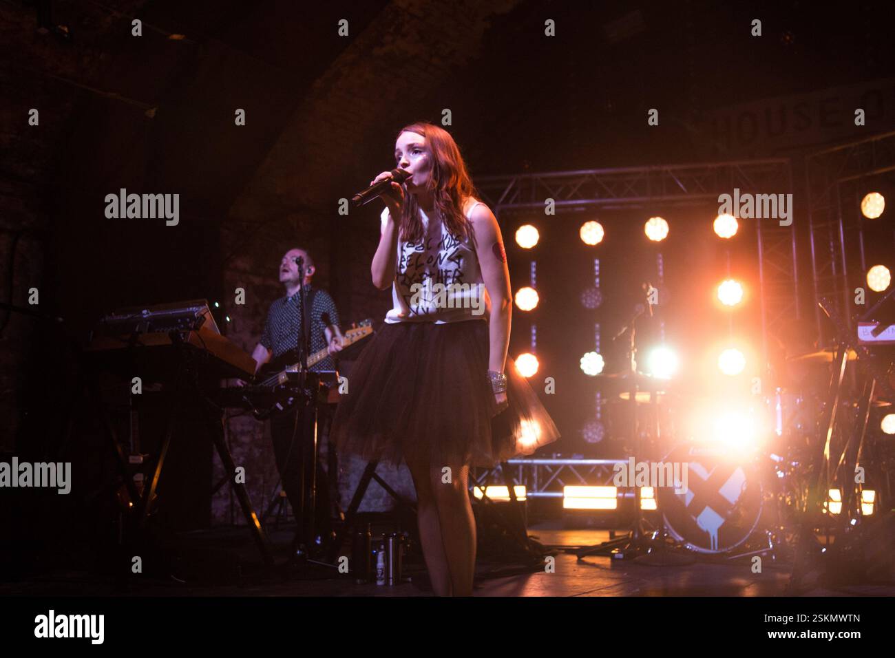 Chvrches (Lauren Mayberry, Martin Doherty, Iain Cook) performing at the ...