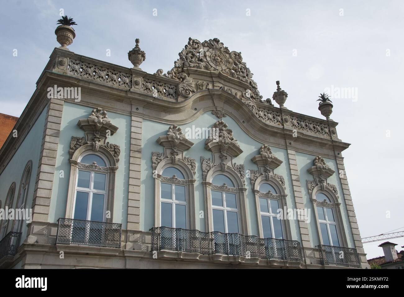 Palace facade. Ornate Baroque architecture. Historic Portuguese ...