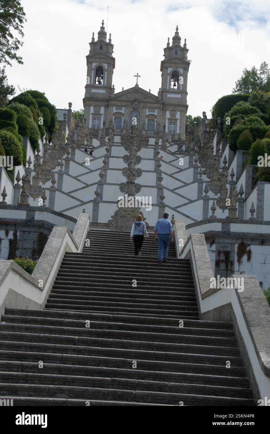 Bom Jesus do Monte staircase, Braga, Portugal. A magnificent example of ...