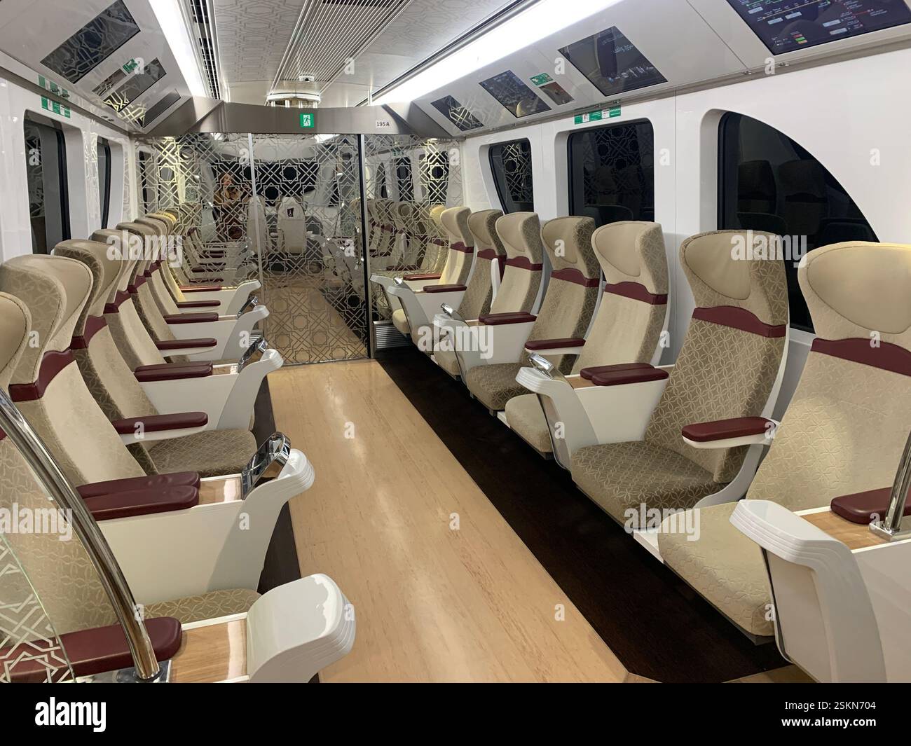 Interior first class train carriage Qatar Stock Photo - Alamy