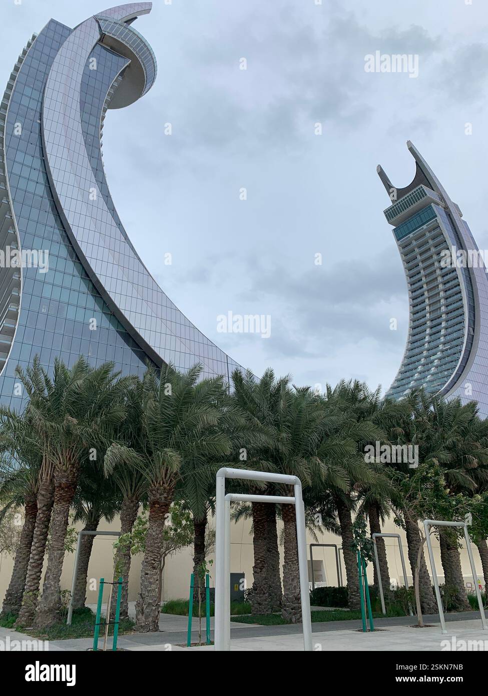 Crescent shaped building hotel in Lusail Qatar Stock Photo - Alamy