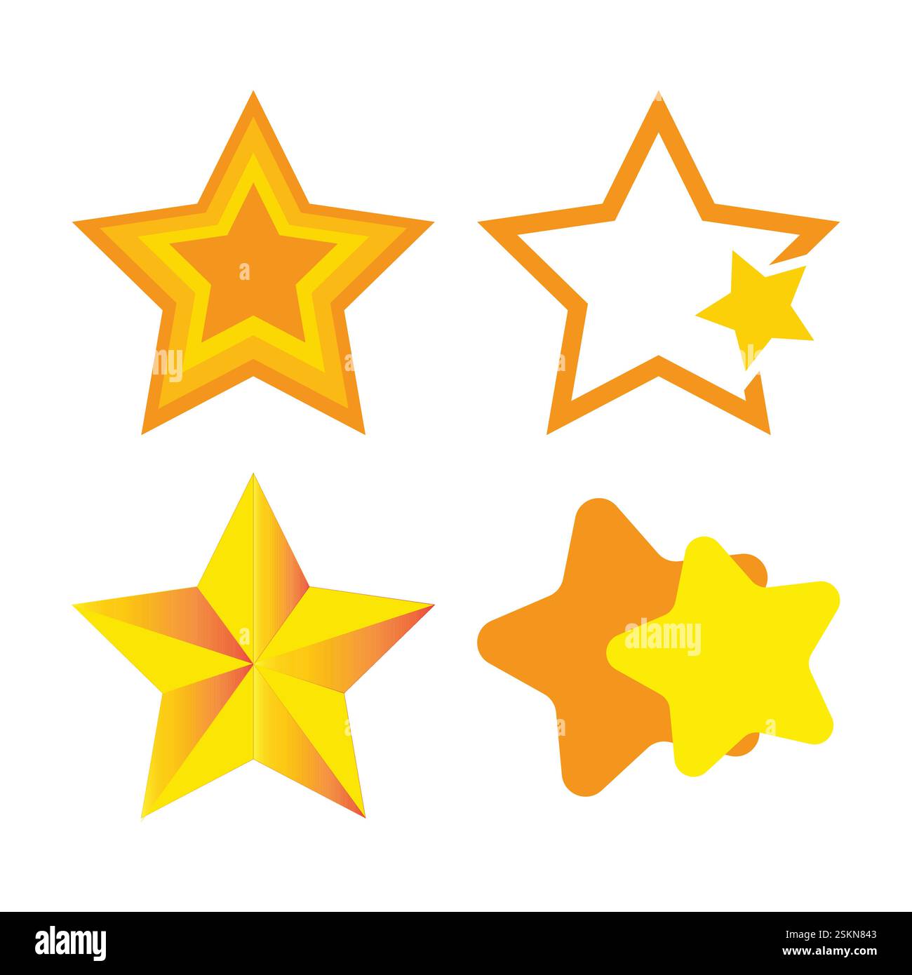 Star icons and Logos Collection. Yellow, gold, orange sparkles symbols vector. The set of ...