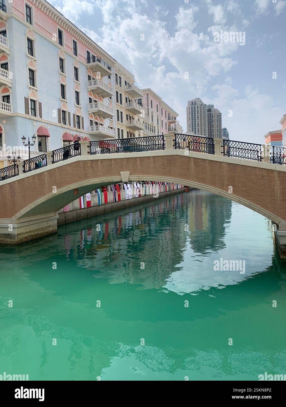 Bridge over canal at Qanat Quartier Qatar Stock Photo - Alamy