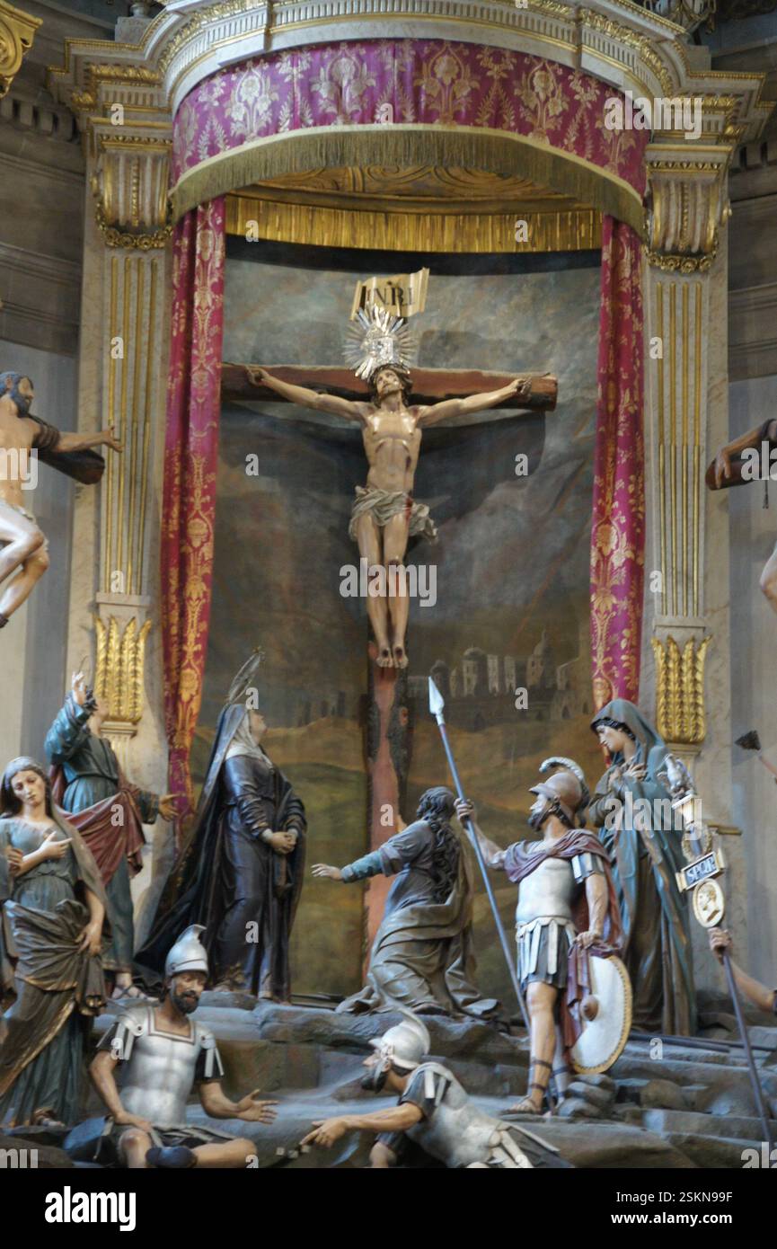 Interior of a grand church, Braga, Portugal. Elaborate altar adorned ...