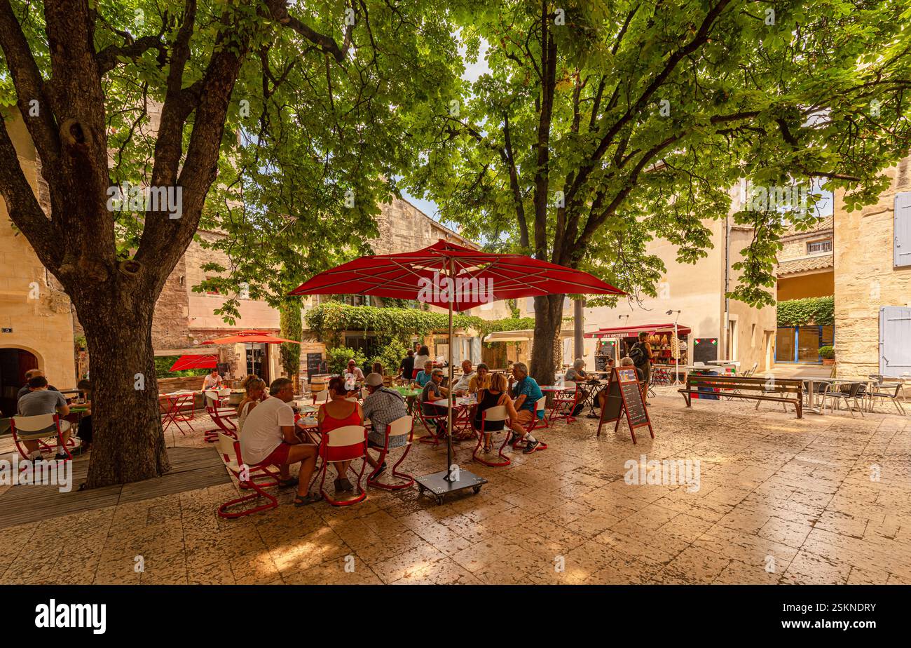 St Remy de Provence, Buches du Rhone, France. Place Favier in St Remy ...