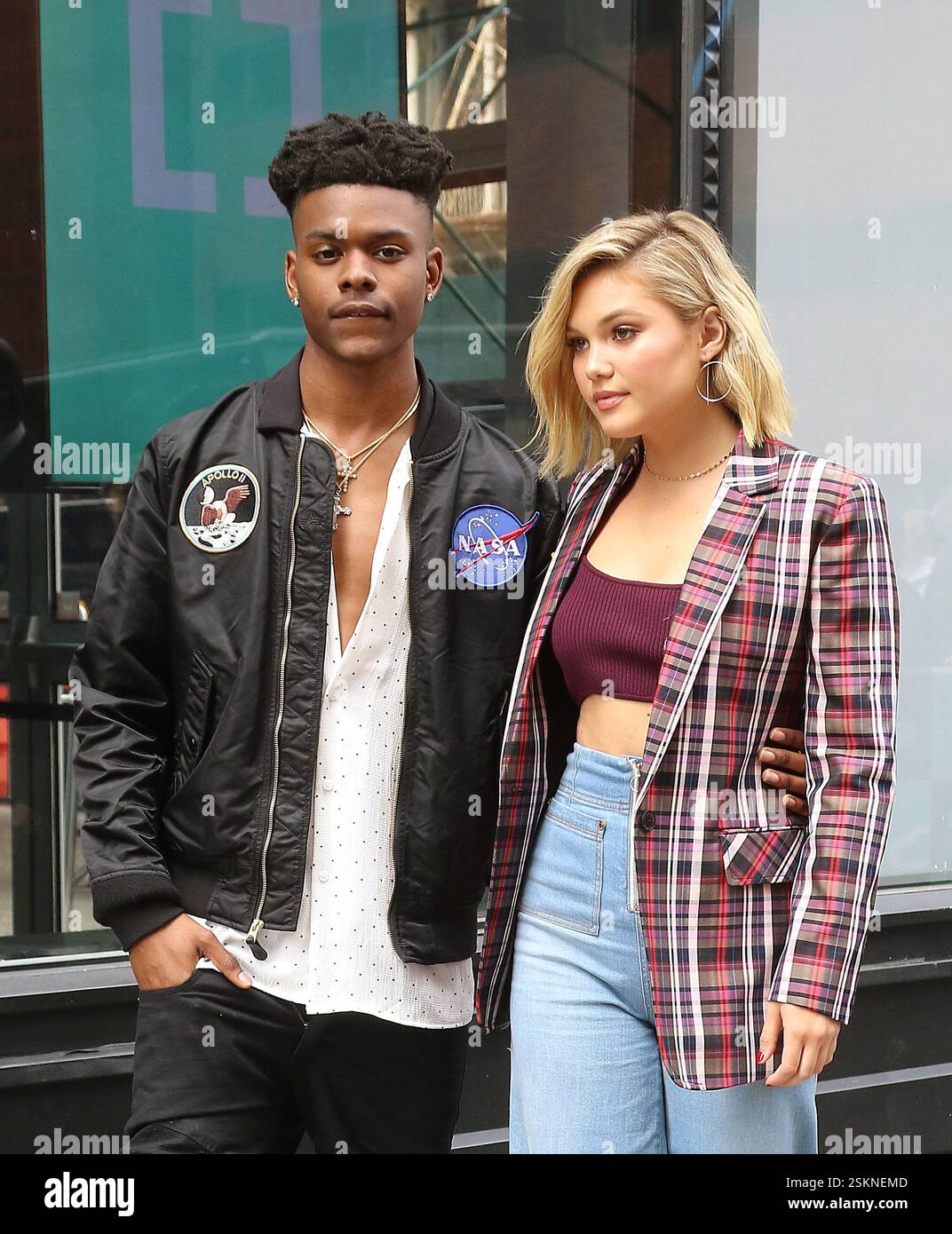 Aubrey Joseph (L) and Olivia Holt made an appearance at Build Series on ...