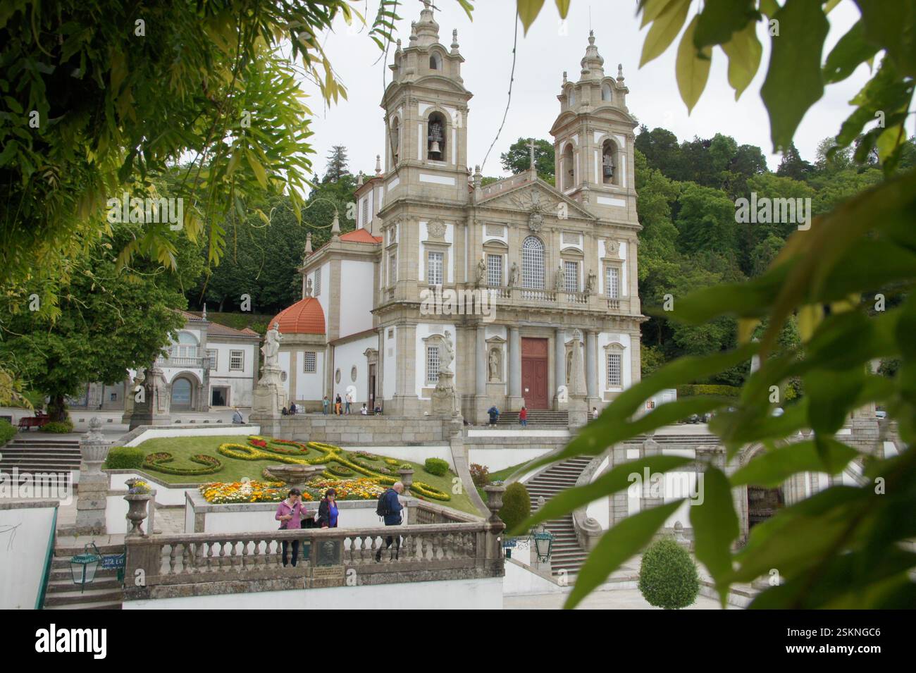 Baroque church with twin bell towers stands tall in Braga, Portugal ...