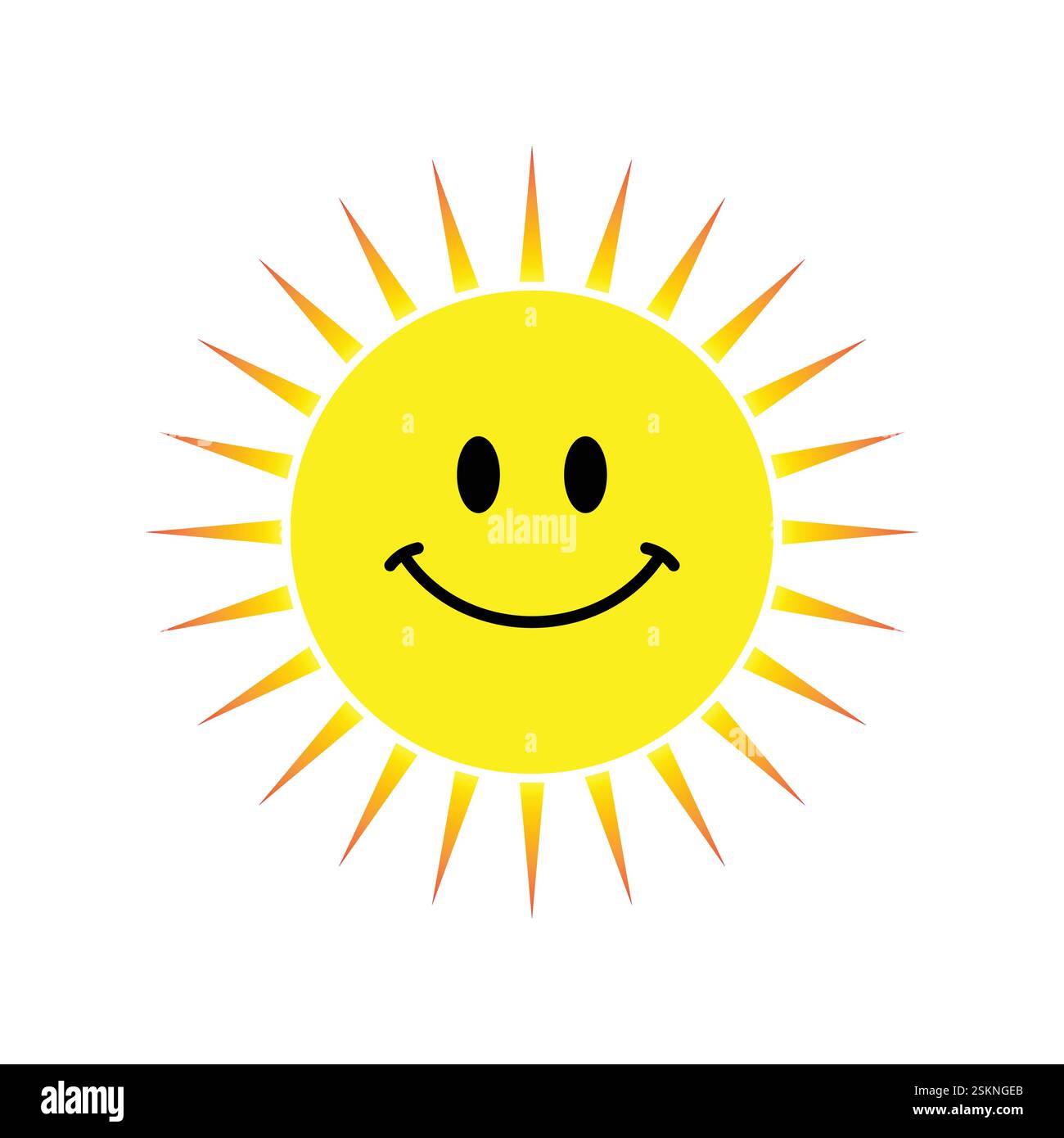 Smile Sun Icon. Sun Vector. Yellow icon on white background. Vector ...