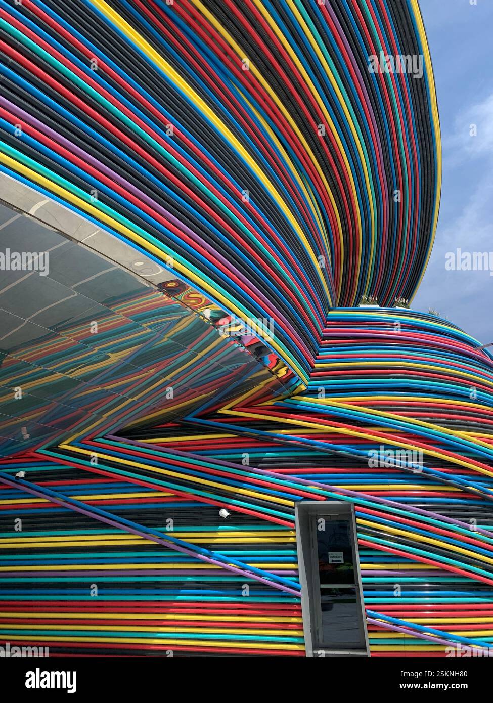 Russian Pavilion colourful rubber band building at Dubai Expo City ...