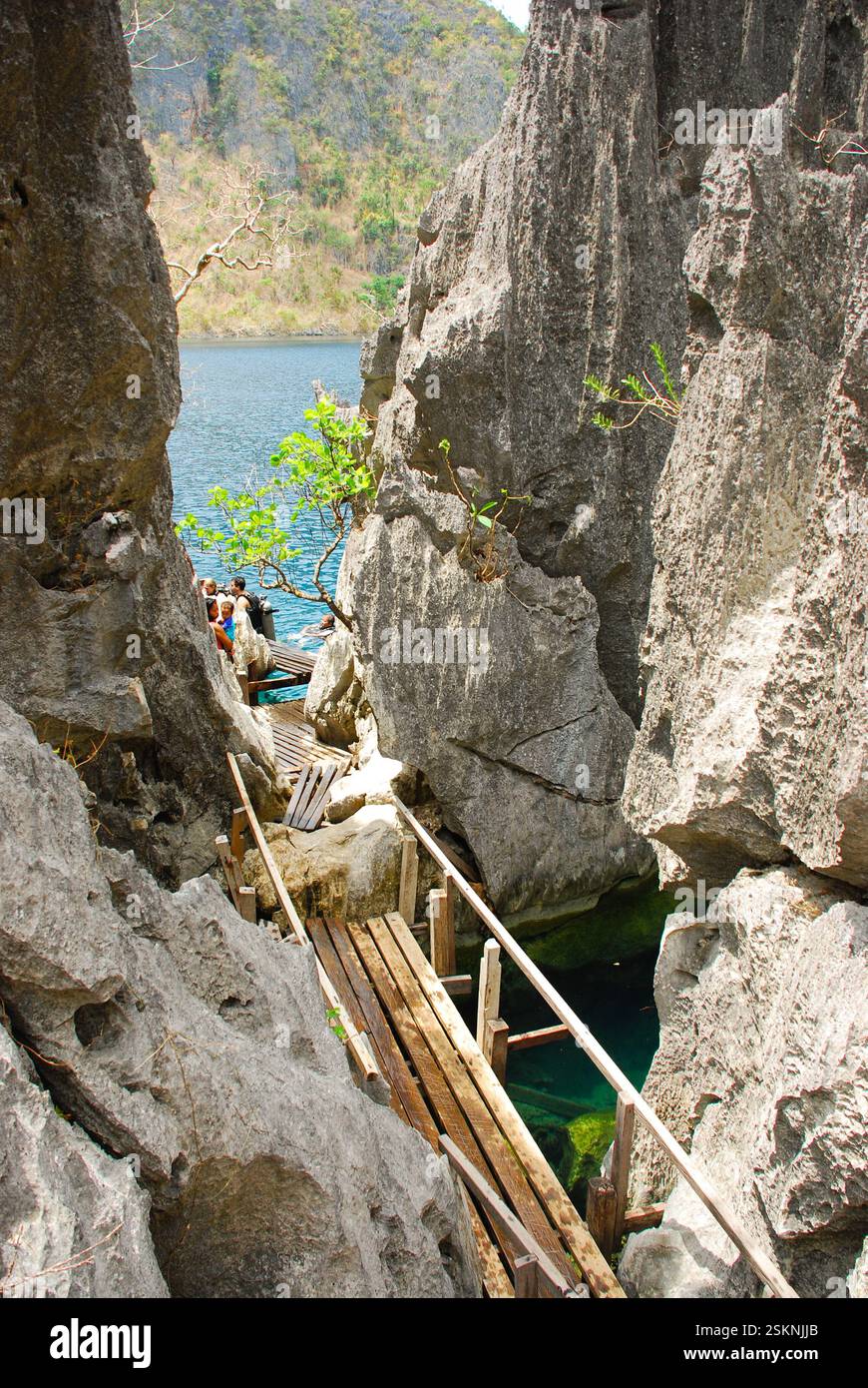 Hiking trail among rocks to Kayangan Lake - Philippines, Coron Island ...