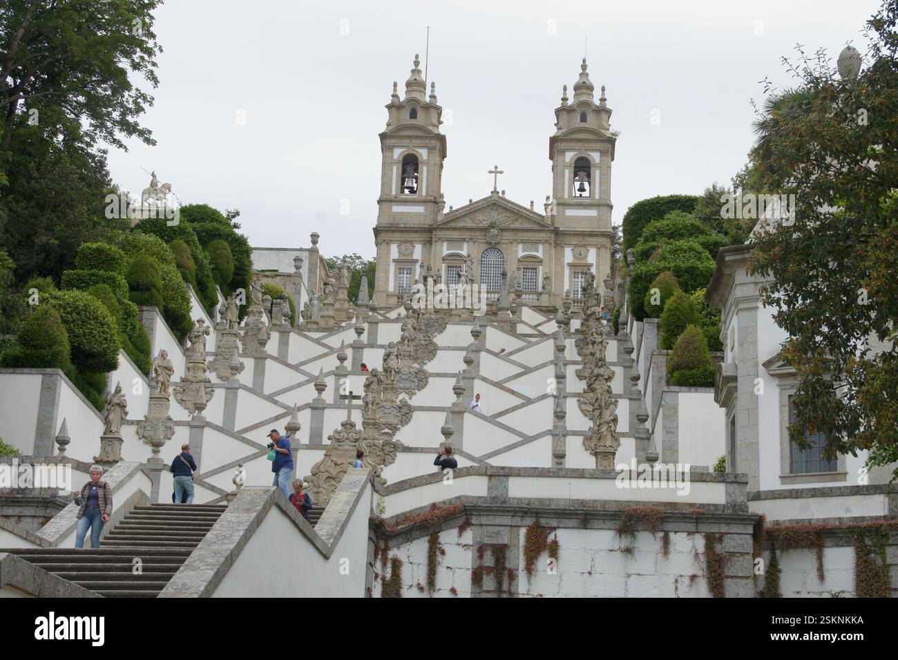 Bom Jesus do Monte, Braga, Portugal. Dramatic staircase ascends to ...
