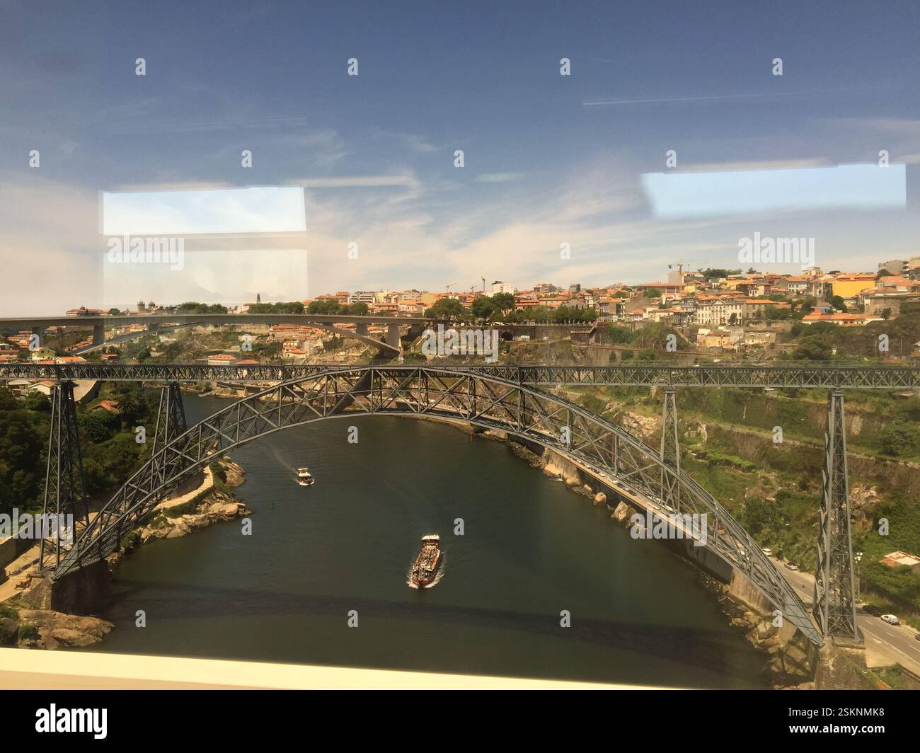 Dona Maria Pia Bridge, Braga, Portugal. A majestic arched steel ...