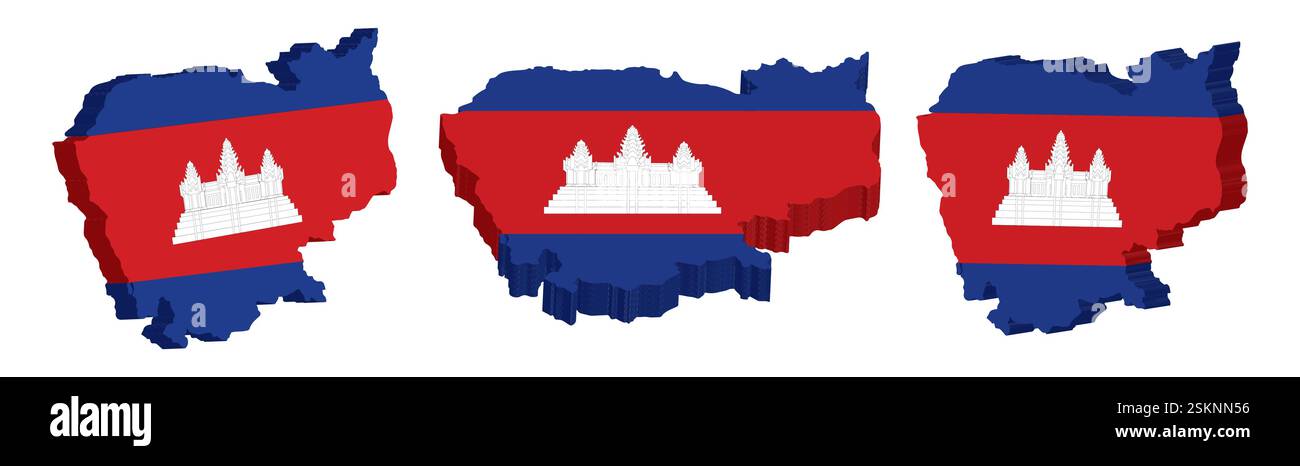 Cambodia 3d map hi-res stock photography and images - Alamy