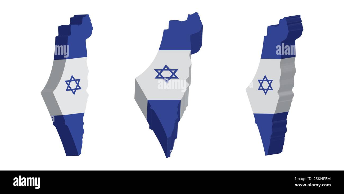 Realistic israel flag map hi-res stock photography and images - Alamy