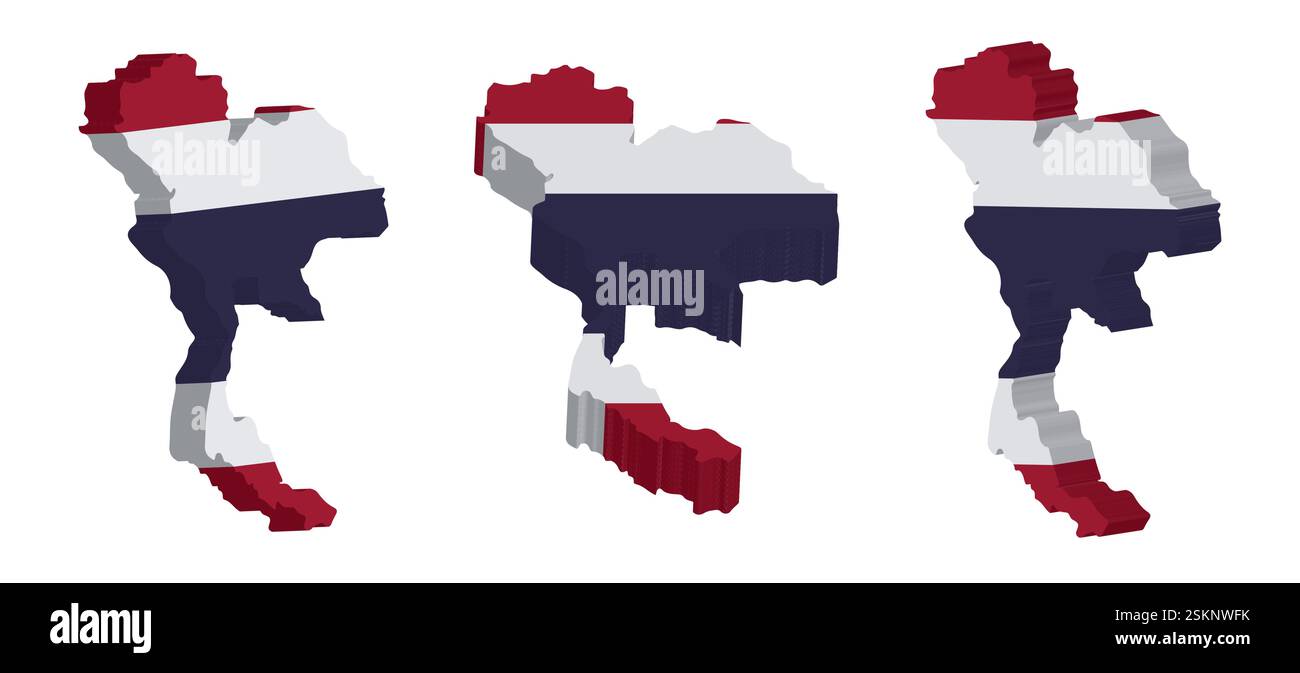 Isometric 3d thailand map Cut Out Stock Images & Pictures - Alamy