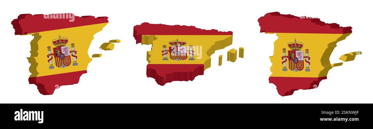 Spain map red Cut Out Stock Images & Pictures - Alamy