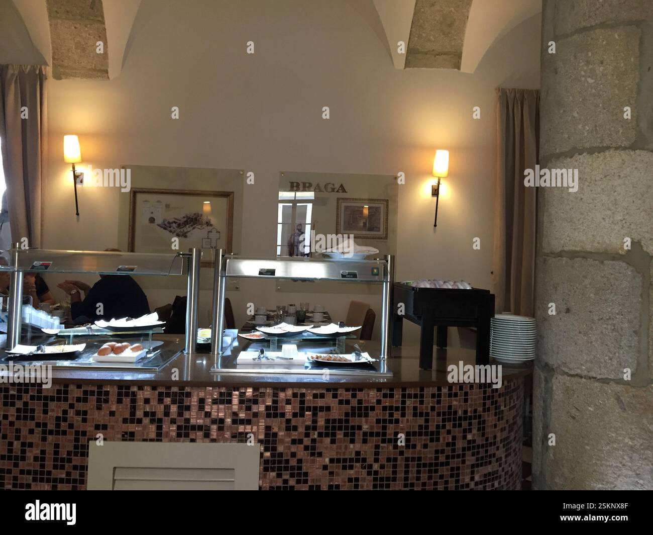Hotel breakfast buffet in Braga, Portugal. Luxurious dining area with ...