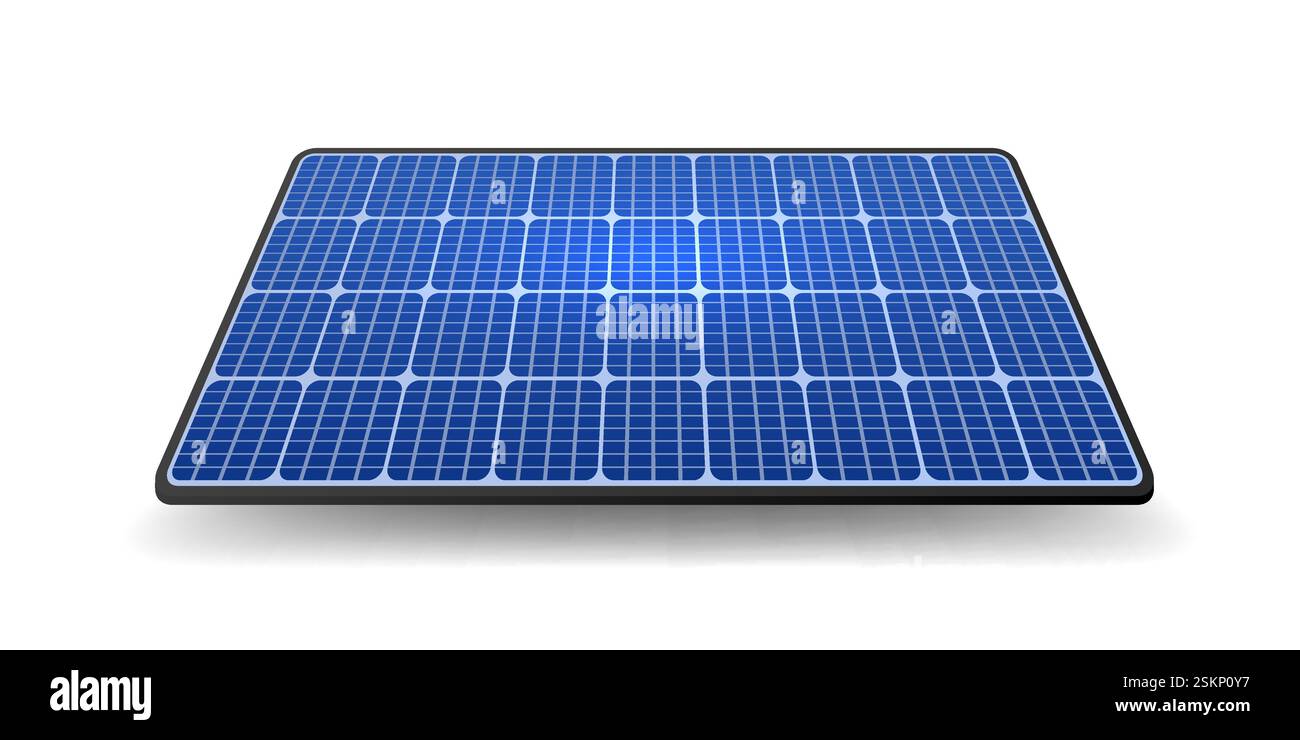 Solar panel electricity generation, vector on the white background ...