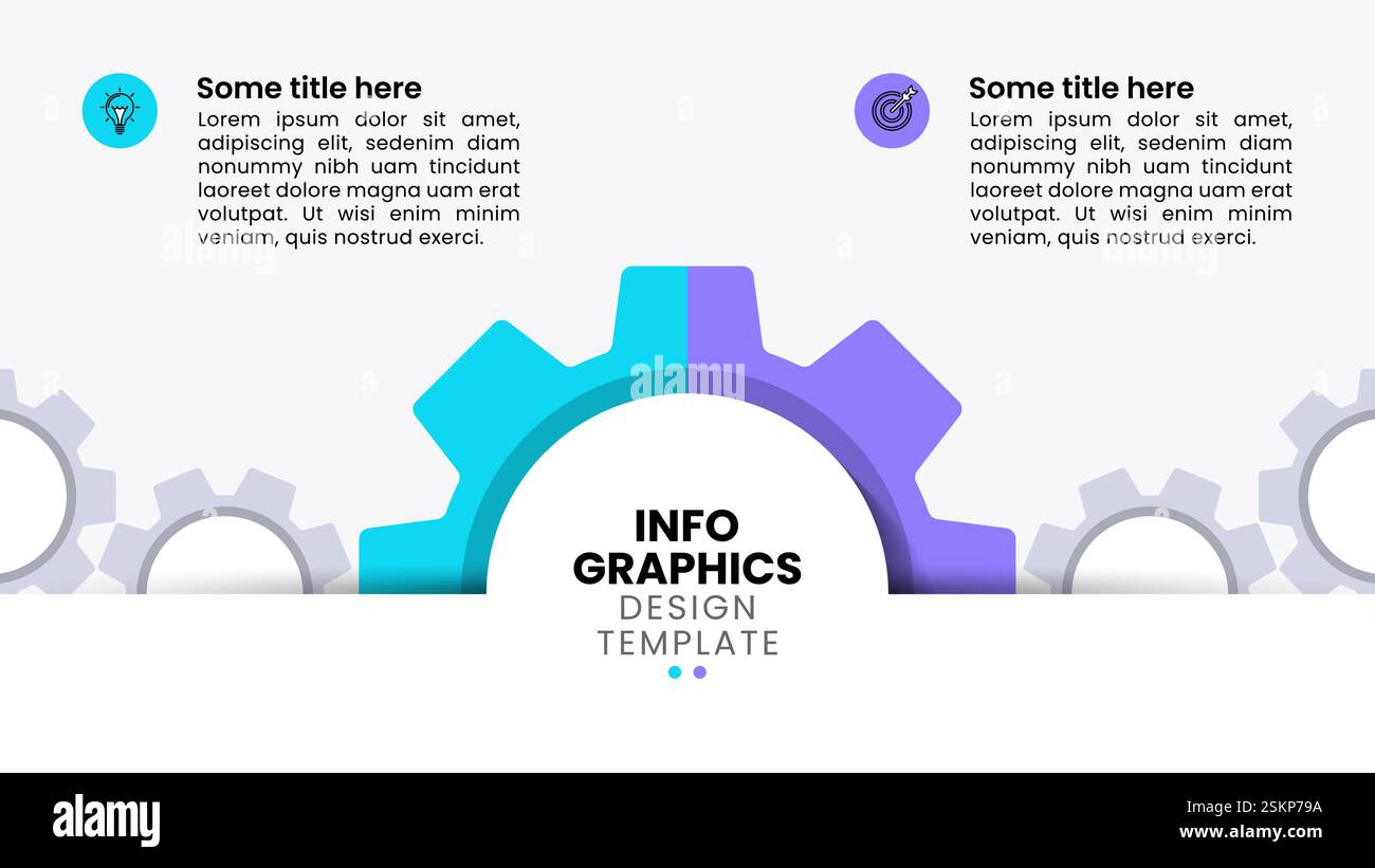 Infographic template with icons and 2 options or steps. Gear . Can be ...