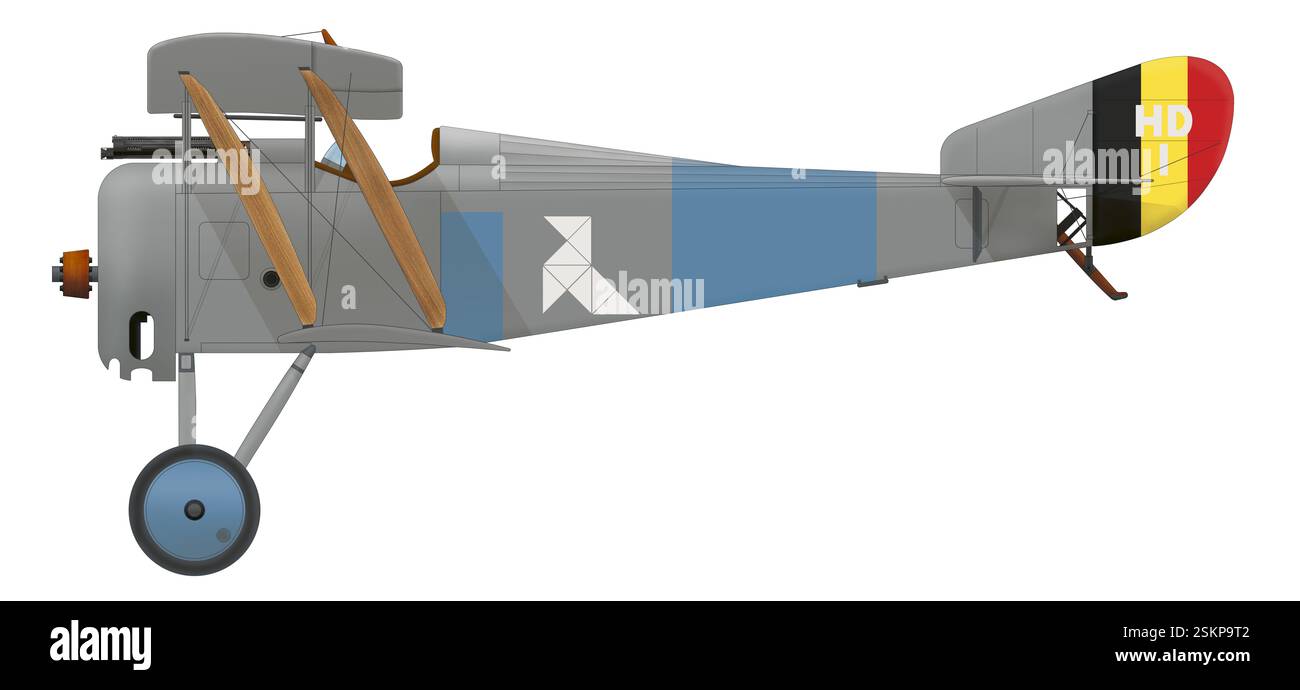 Hanriot HD 1 of the 1st Pursuit Squadron of the Belgian Air Force ...