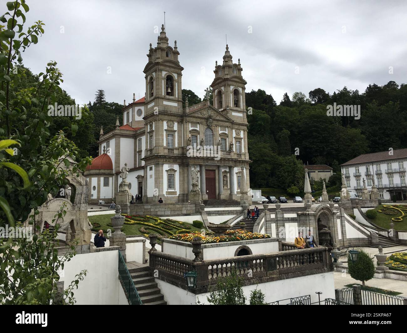 Sanctuary of Bom Jesus do Monte. Baroque twin towers frame ornate ...