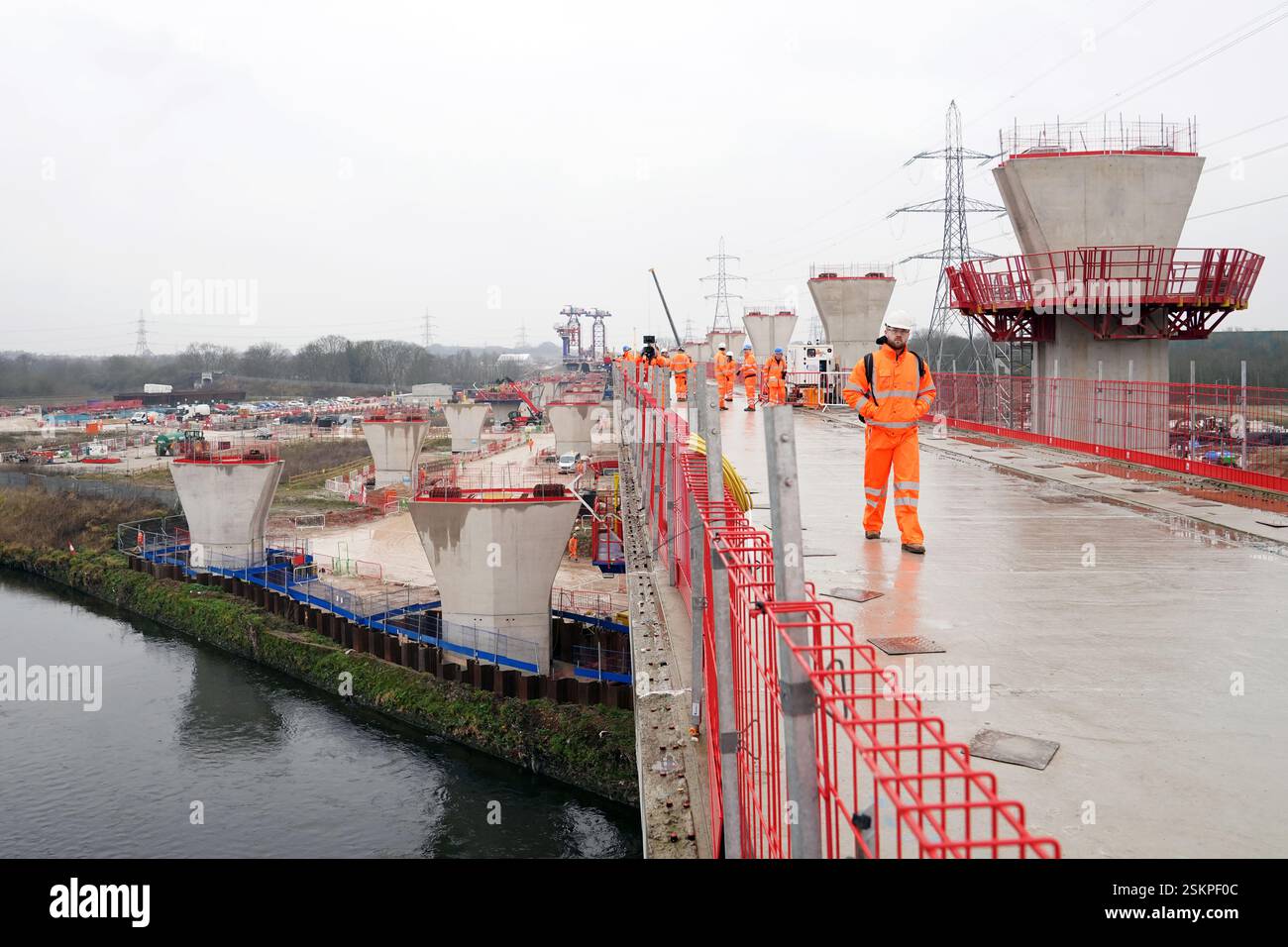 A view along the first completed viaduct at HS2's Delta Junction in ...