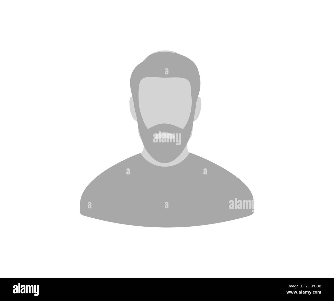 Minimalist bearded male character placeholder avatar. Profile picture ...