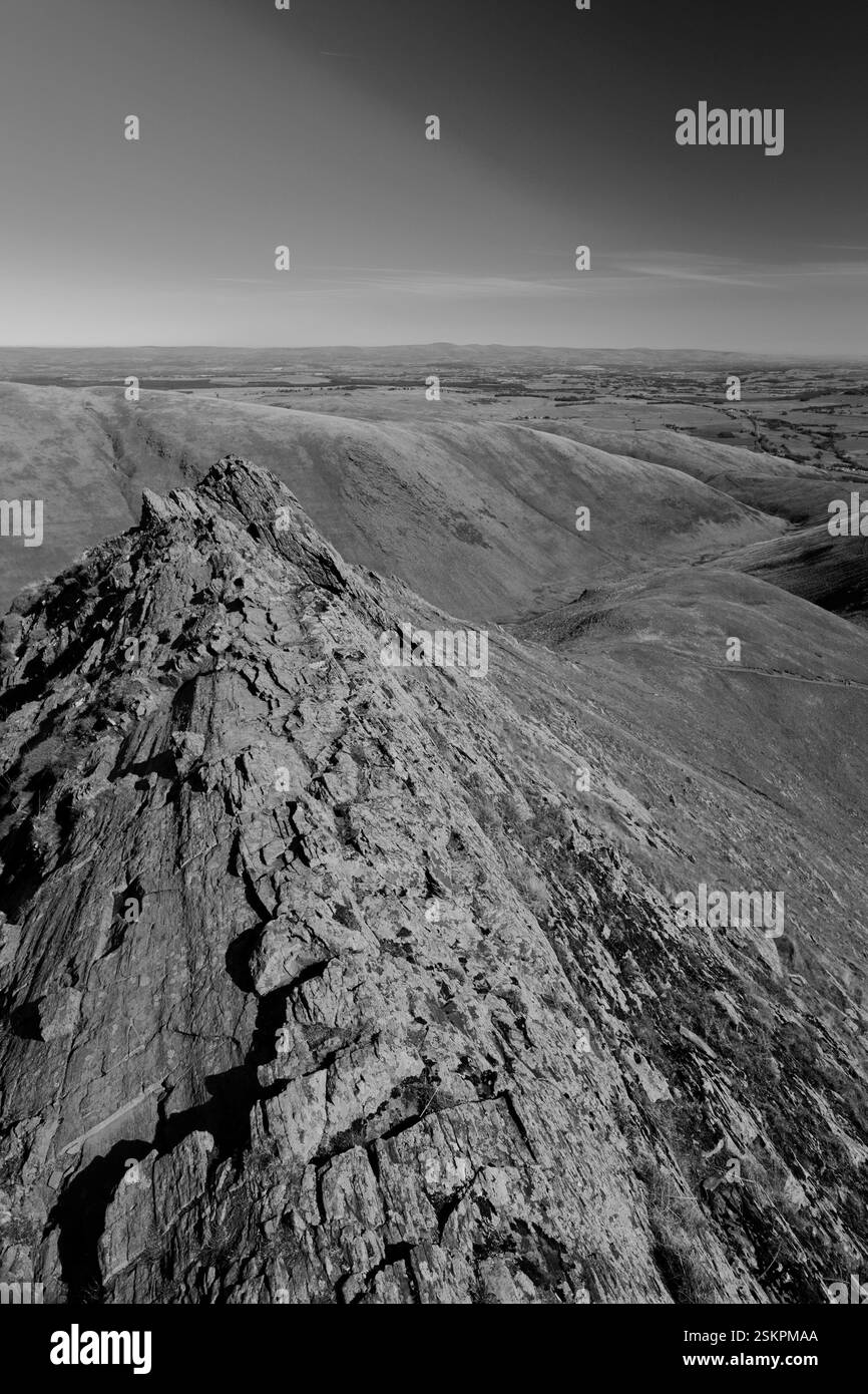 View of Sharp Edge, Blencathra fell, Lake District National Park ...