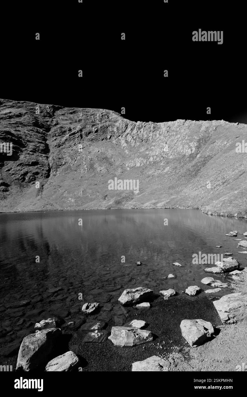 View of Scales Tarn and Sharp Edge, Blencathra fell, Lake District ...