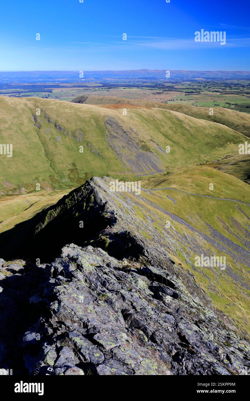 View of Sharp Edge, Blencathra fell, Lake District National Park ...