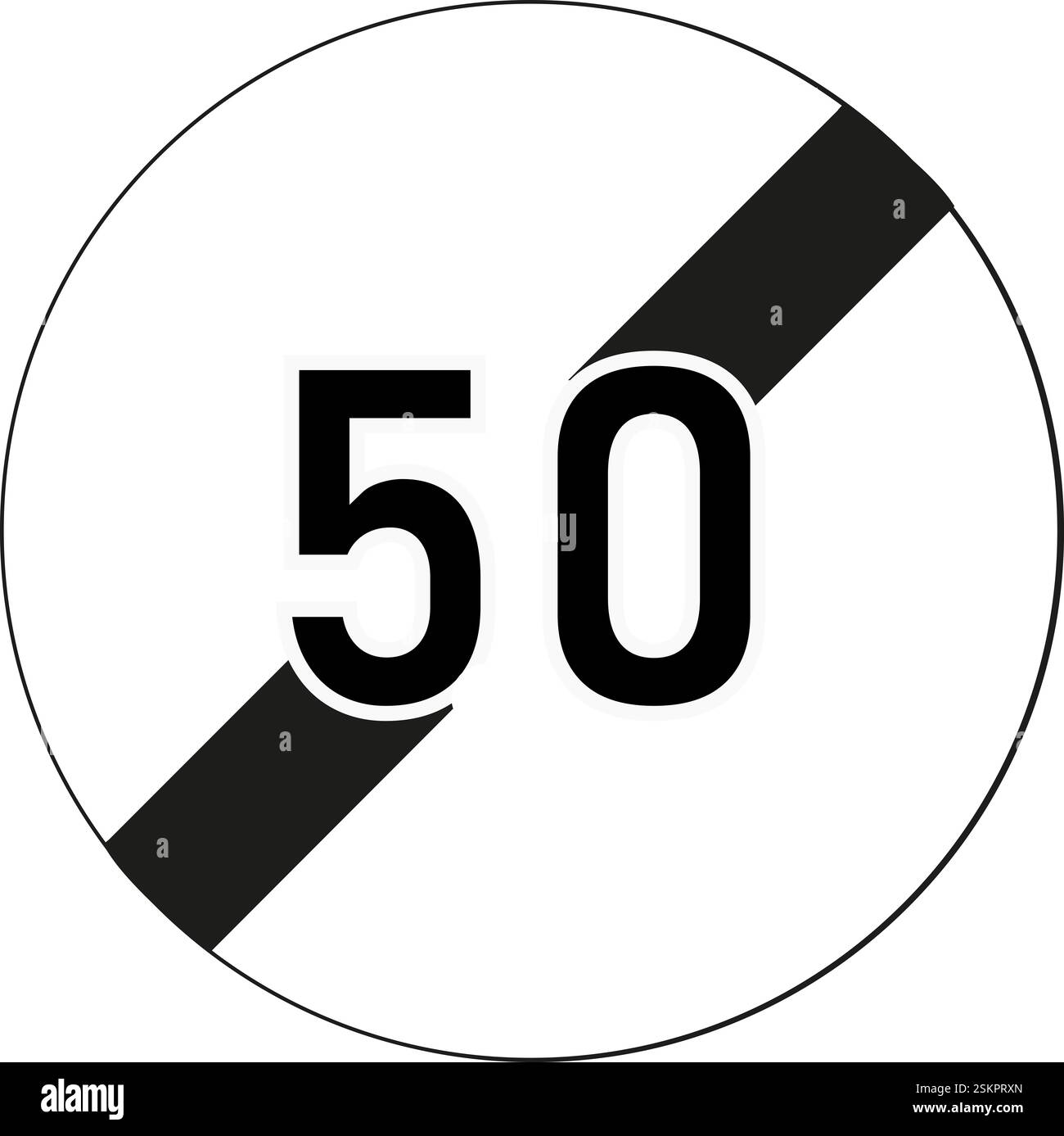 French road sign End of speed limit Stock Photo - Alamy