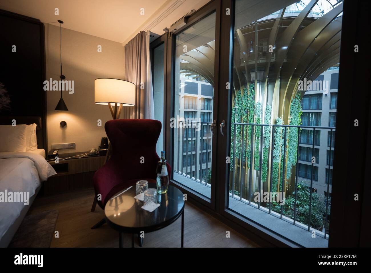 12 February 2025, Berlin: A large vertical garden can be seen in the ...