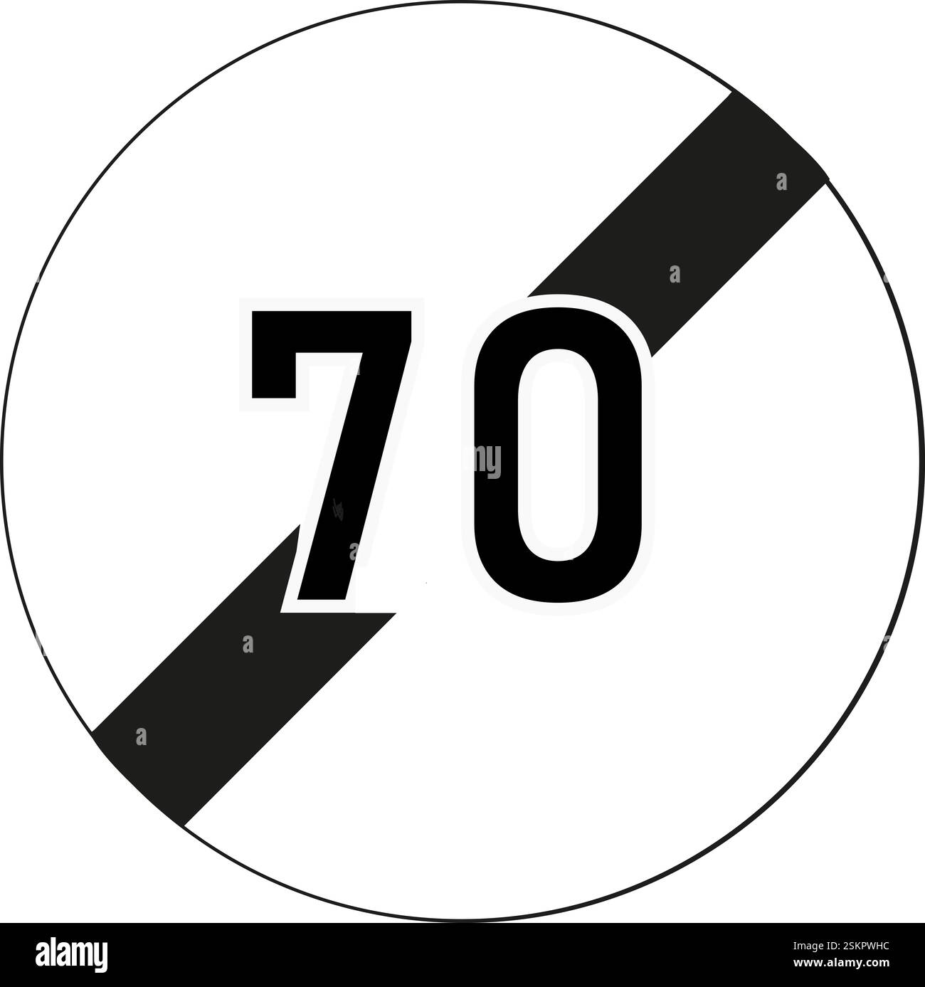 French road sign End of speed limit Stock Photo - Alamy