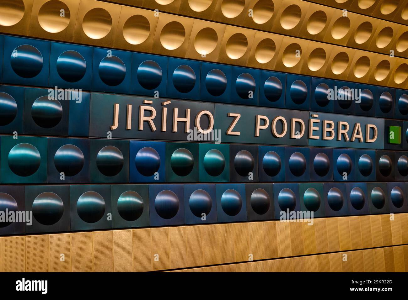 Jiriho z Podebrad metro station decorated with modern coloured ...