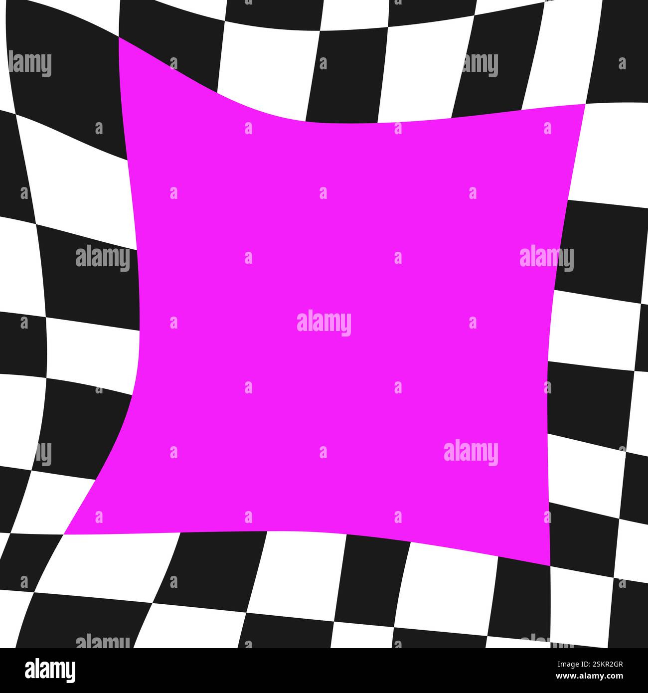 Race checker flag background. Finish check rally background. Wavy psychedelic chessboard pattern ...