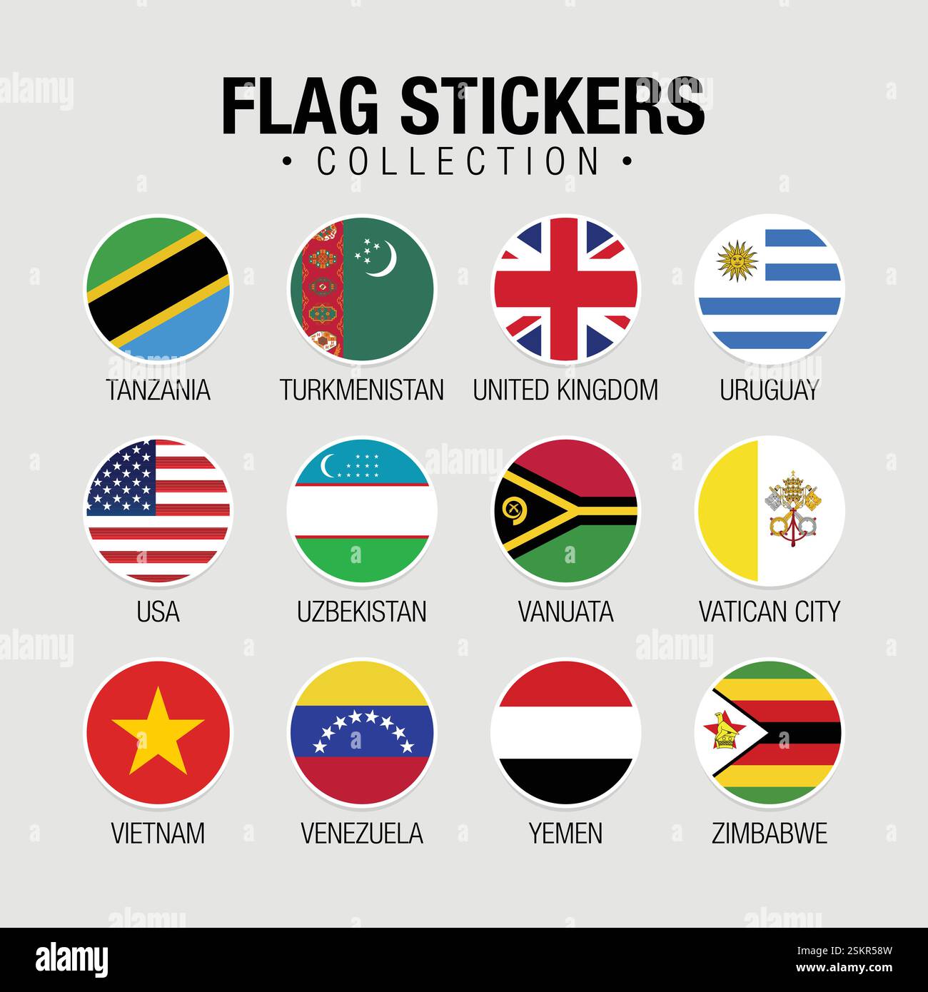 The flags of the world and their names Stock Vector Images - Alamy