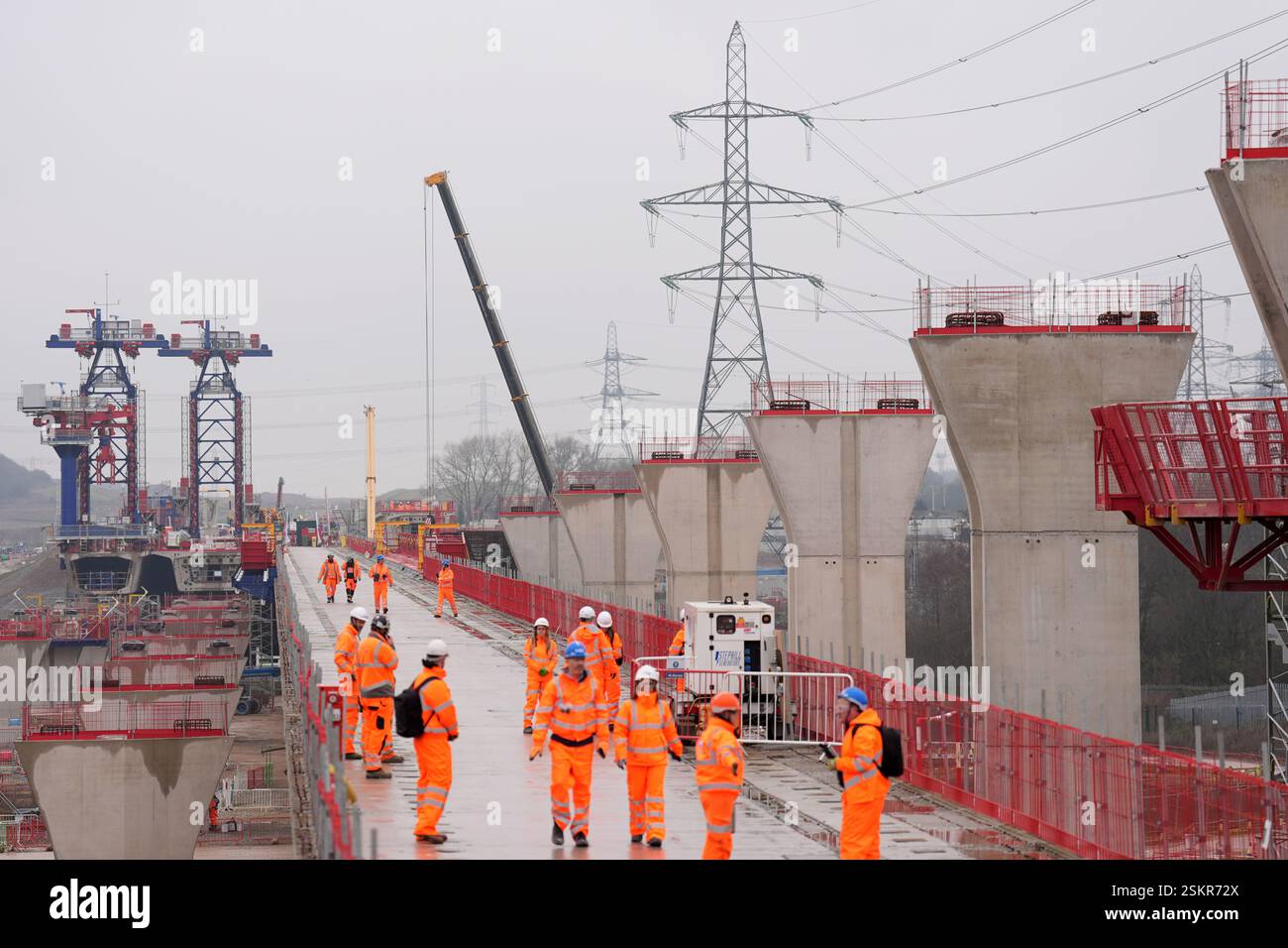 A view along the first completed viaduct at HS2's Delta Junction in ...