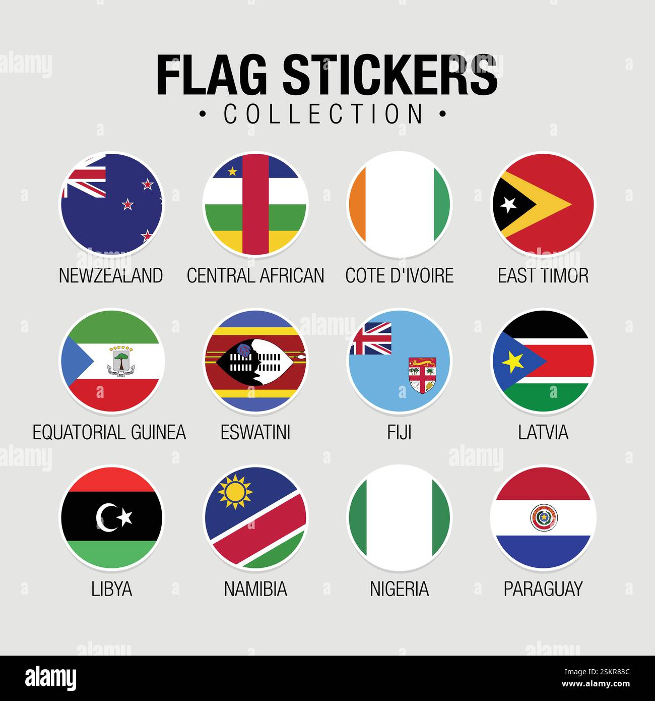 The flags of the world and their names Stock Vector Images - Alamy