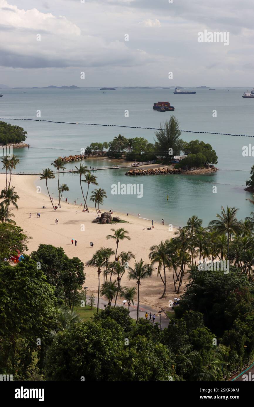 Aerial view of Siloso beach, Sentosa, Singapore Stock Photo - Alamy