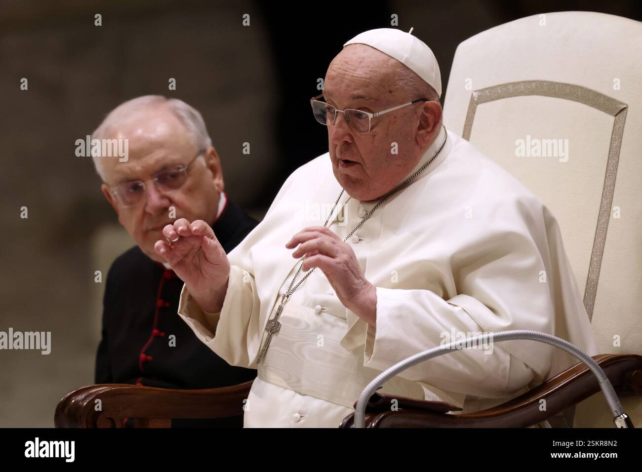 February 12, 2025 - Vatican City. POPE FRANCIS during the wednesday ...