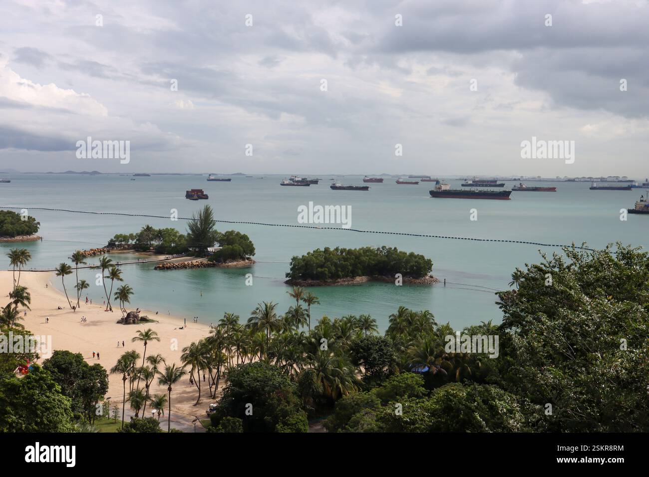 Aerial view of Siloso beach, Sentosa, Singapore Stock Photo - Alamy